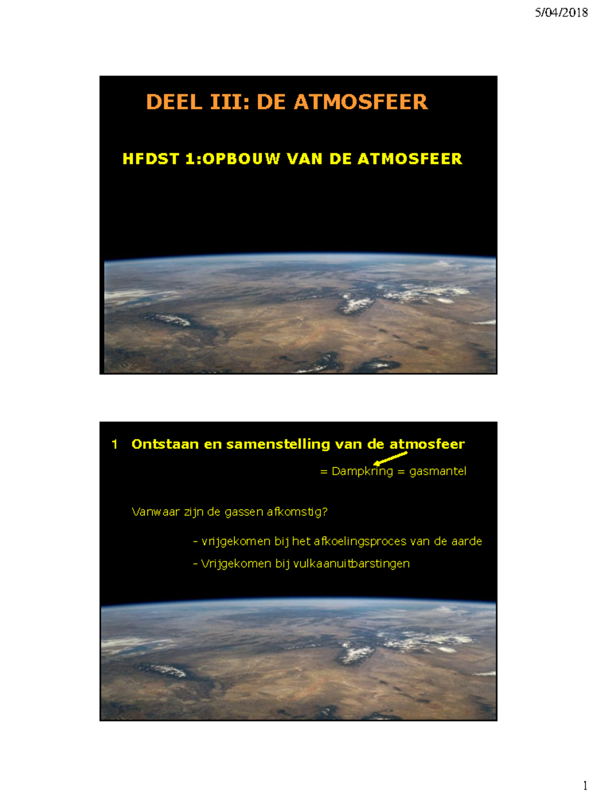 HFDST 1: OPBOUW VAN DE ATMOSFEER - SAMENSTELLING EN INVLOEDEN - Studocu
