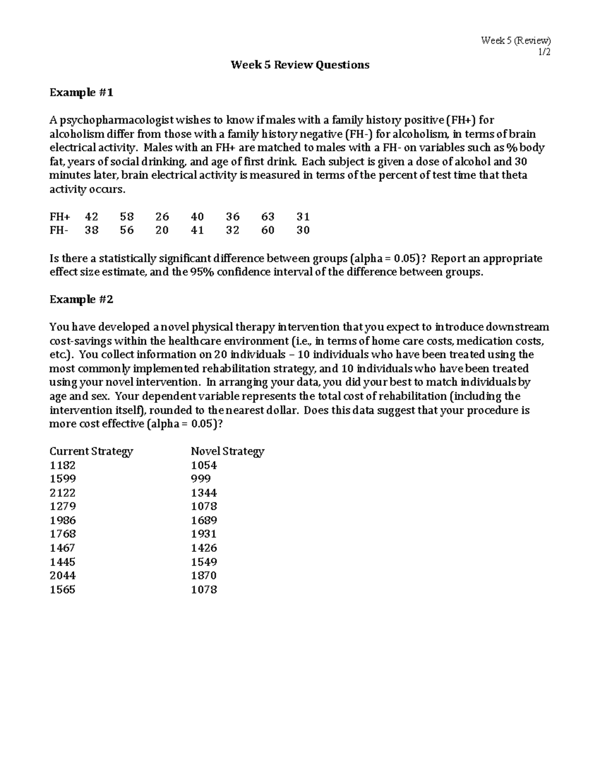W05 - Tutorial Questions - Week 5 (Review) 1 / 2 Week 5 Review ...