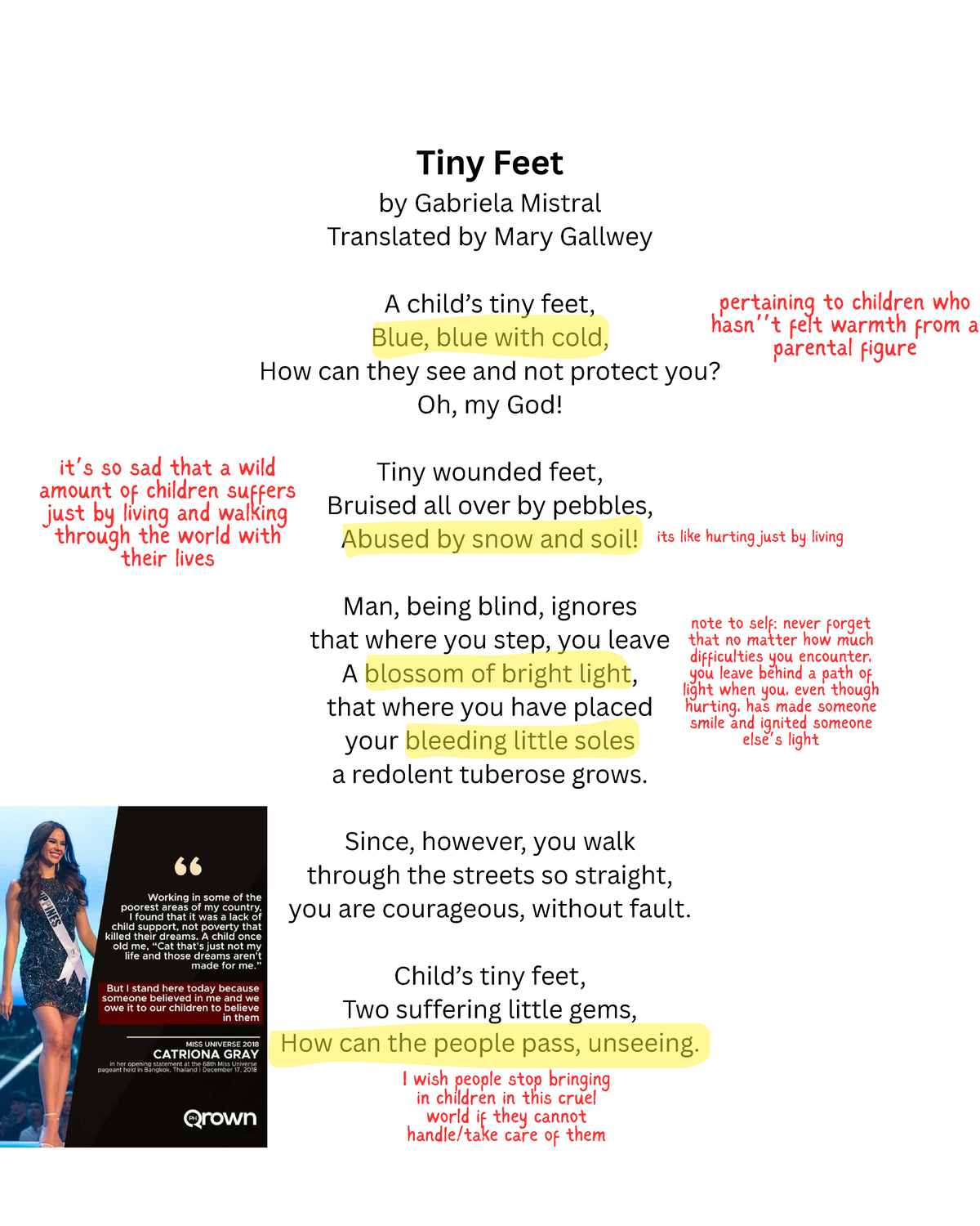 Tiny Feet: A Reflection on Childhood Suffering (Translation) - Studocu