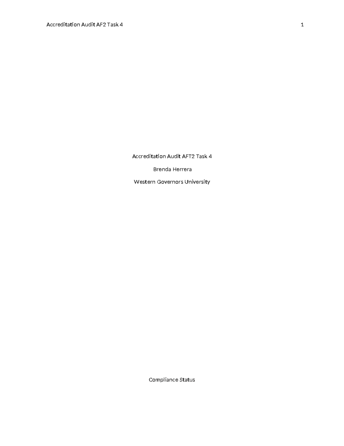 AFT2 Task 4 - Accreditation Audit Overview and Findings Report - Studocu