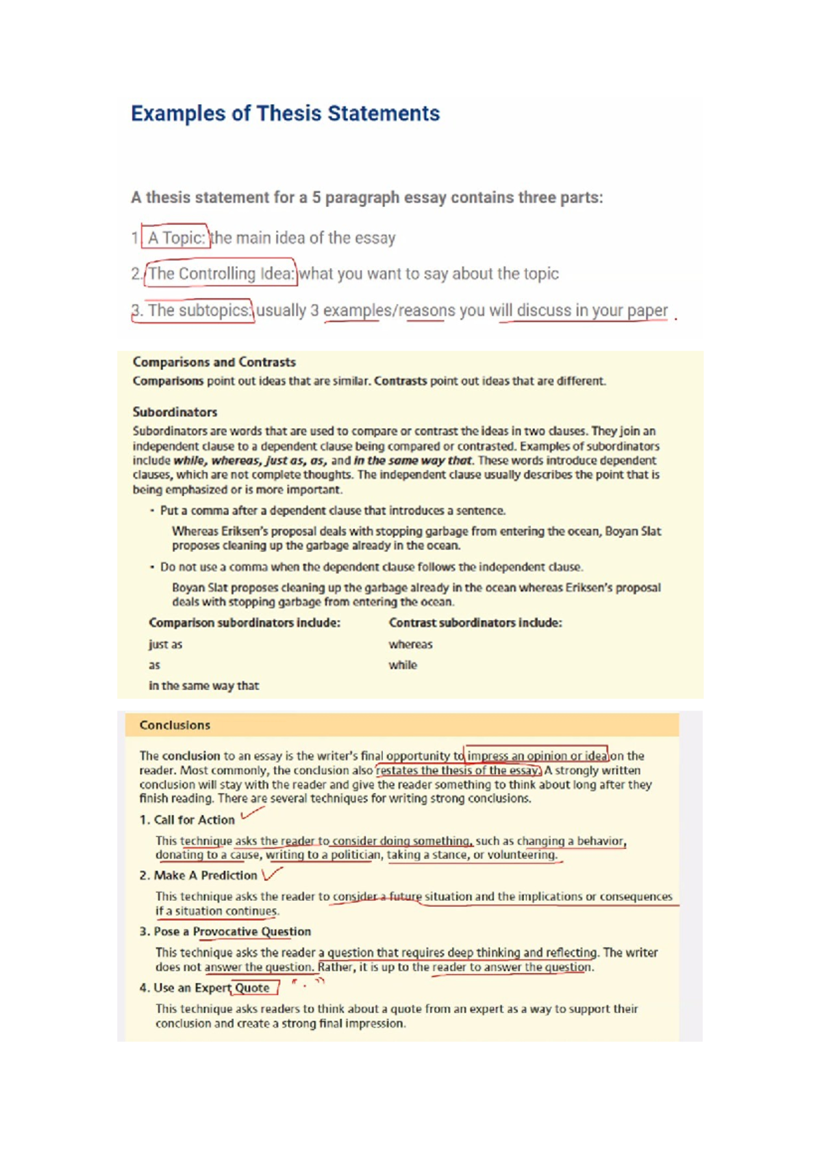 Writing 3 - Thesis Statements and Essay Structure Guide - Studocu