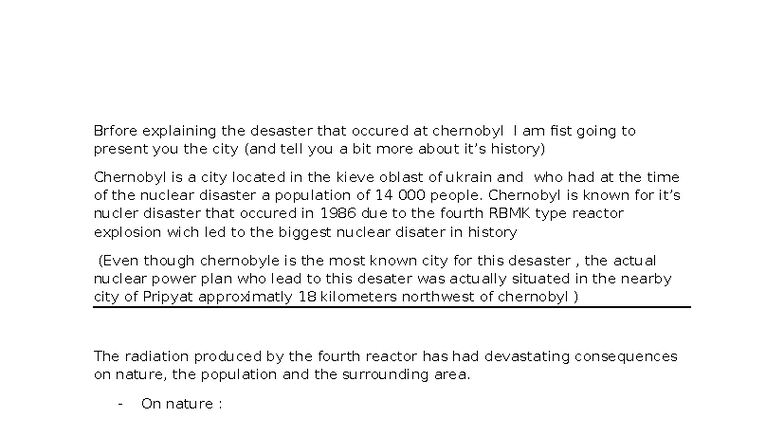 Chernobyl Disaster Overview: Impact on Environment & Health - Studocu