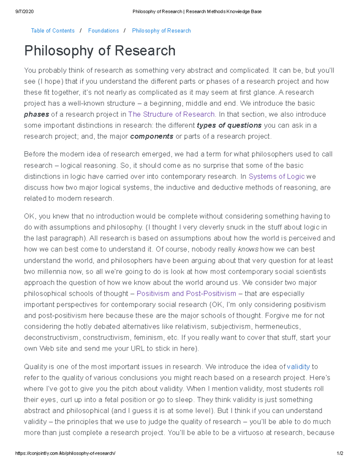 Philosophy of Research: Key Concepts & Methods Overview - Studocu