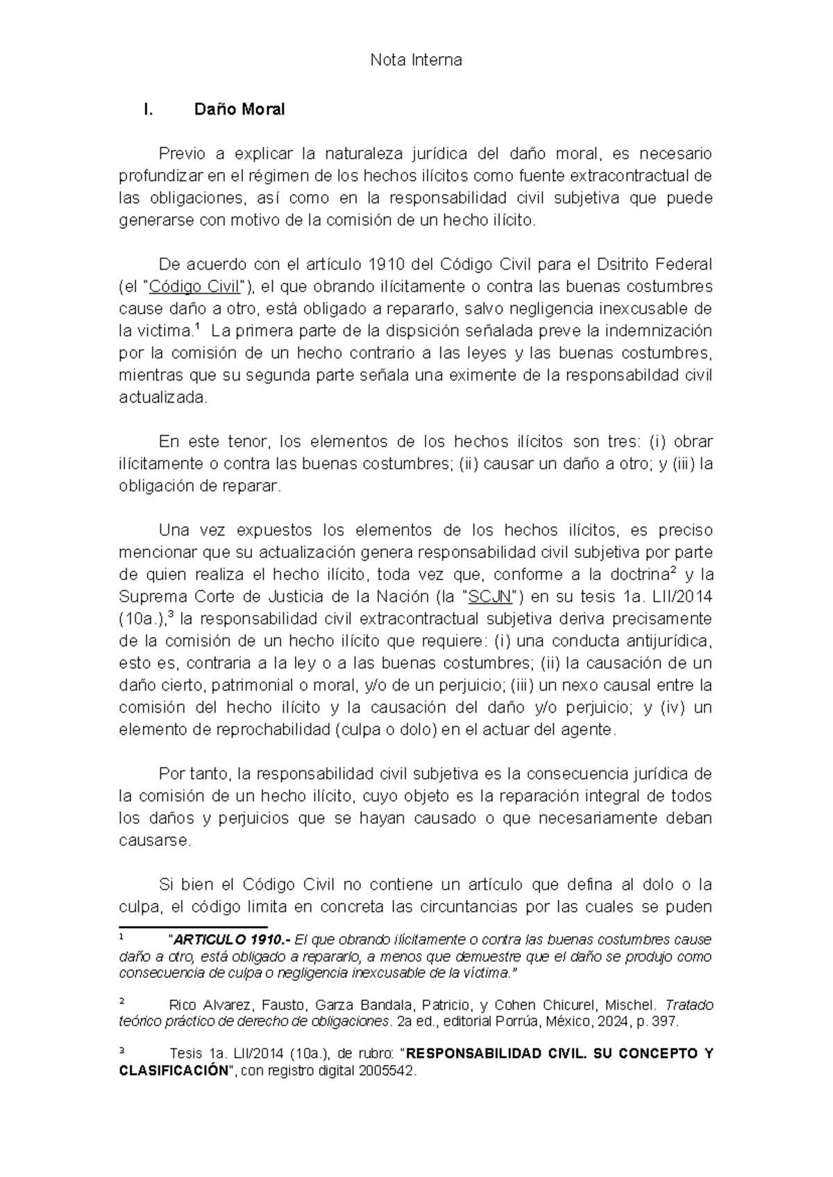 Daño Moral y Responsabilidad Civil: Análisis Legal - LOL - Studocu