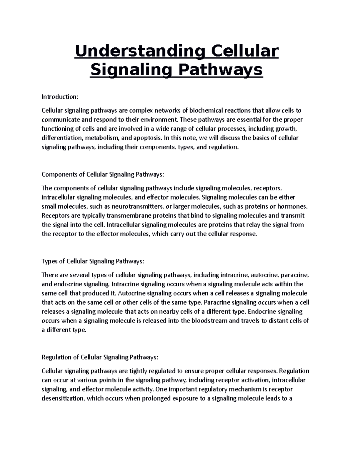 Understanding Cellular Signaling Pathways - Understanding Cellular ...