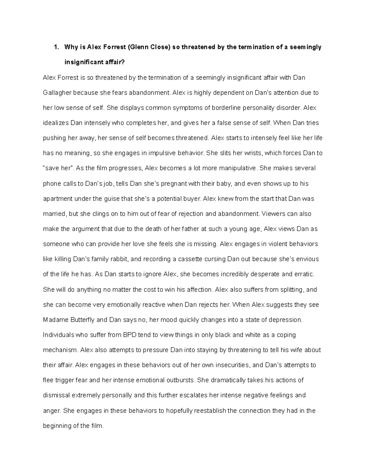 BPD Case Study: Analyzing Alex Forrest's Behavior and Its Implications ...