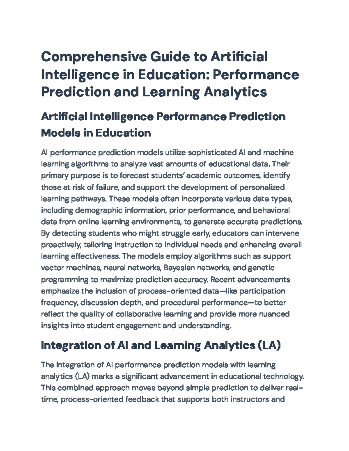 AI-Driven Performance Prediction Models in Education: A Comprehensive ...