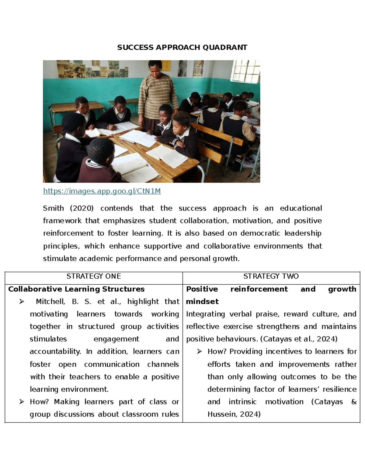 SUCCESS APPROACH AND BEHAVIOURAL MODIFICATION STRATEGIES (EDU 101 ...