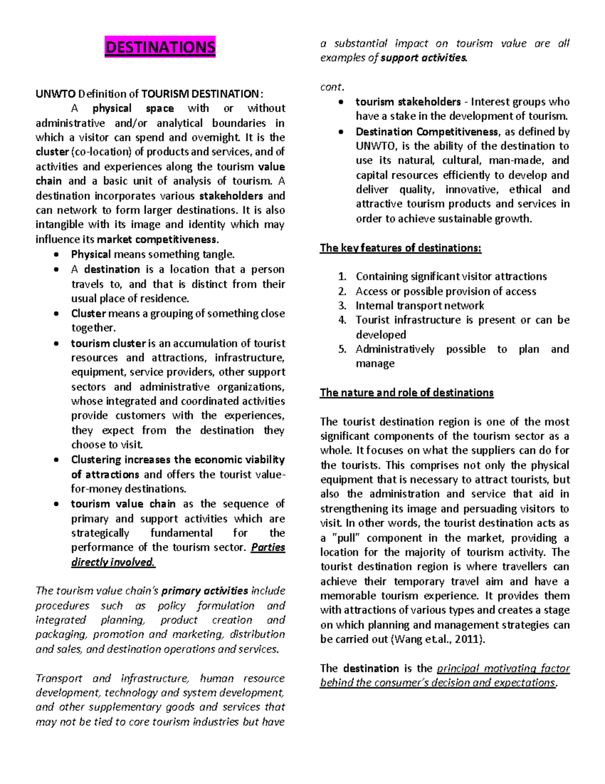 Introduction to Tourism Destination: Key Concepts & Classifications ...