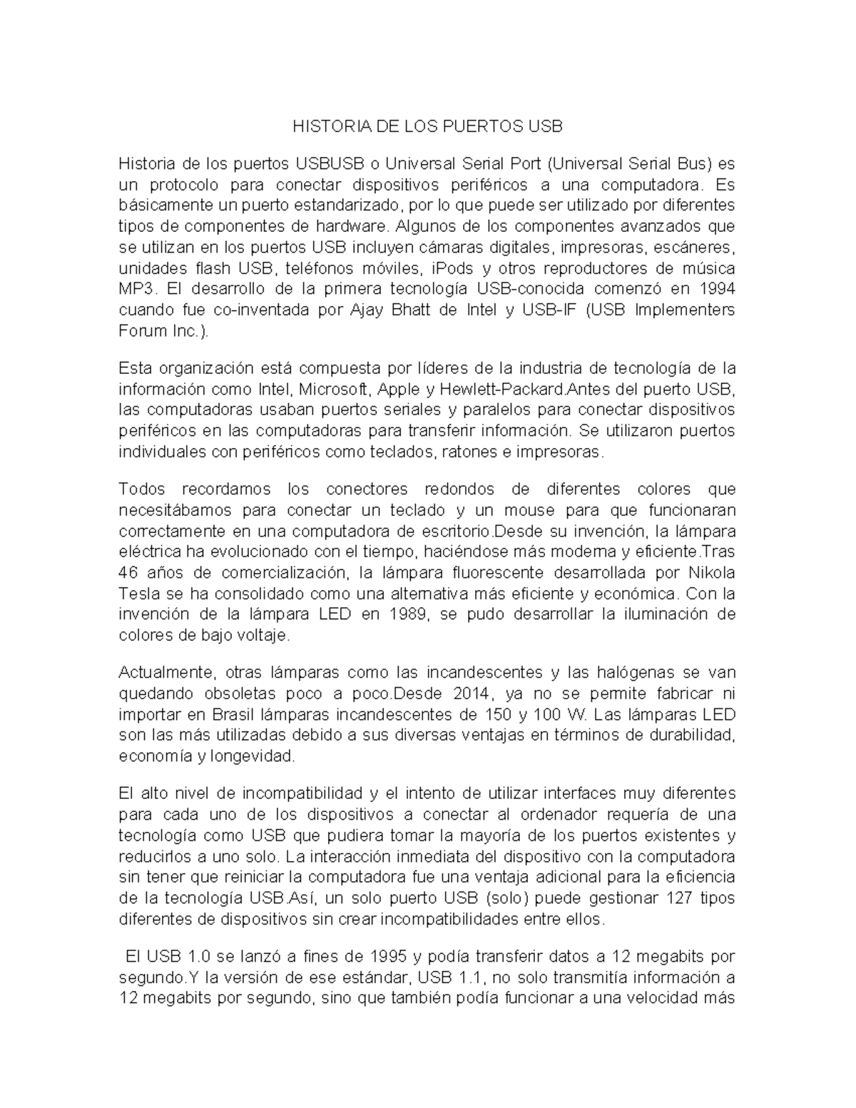 Historia DE LOS Puertos USB - HISTORIA DE LOS PUERTOS USB Historia de ...