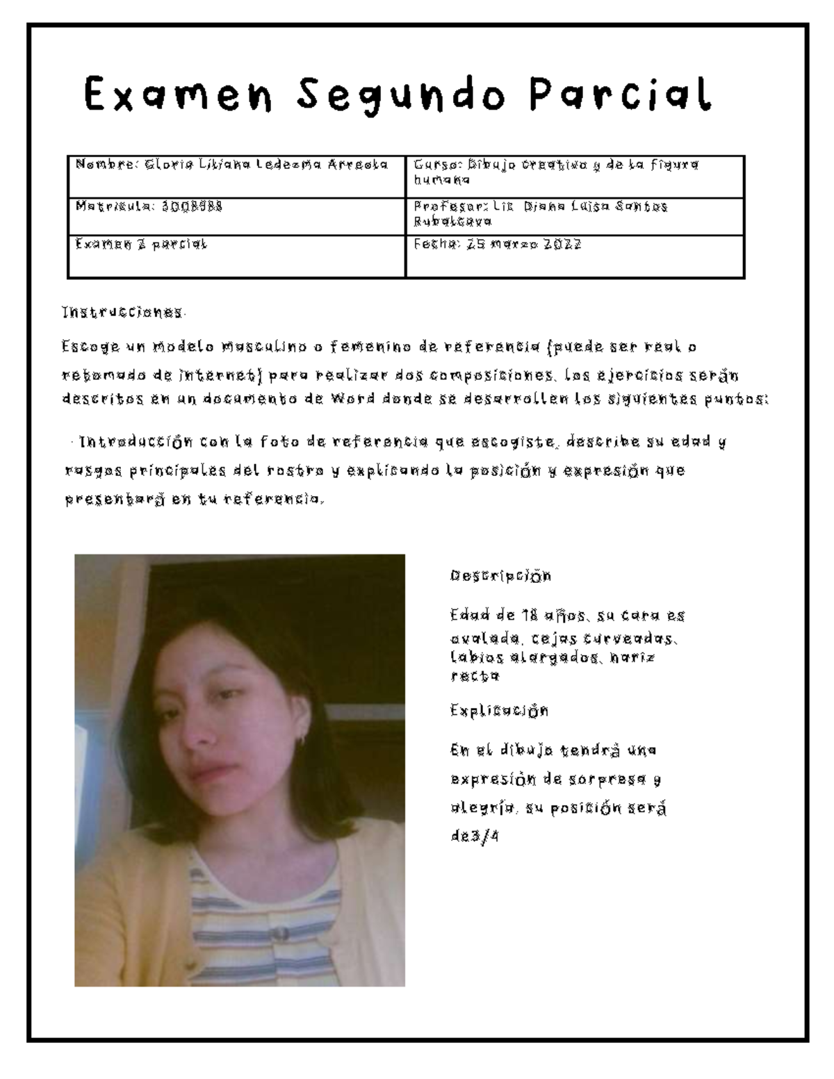 Examen parcial 2 Dibujo Creativo - Gloria Liliana Ledezma Arreola ...