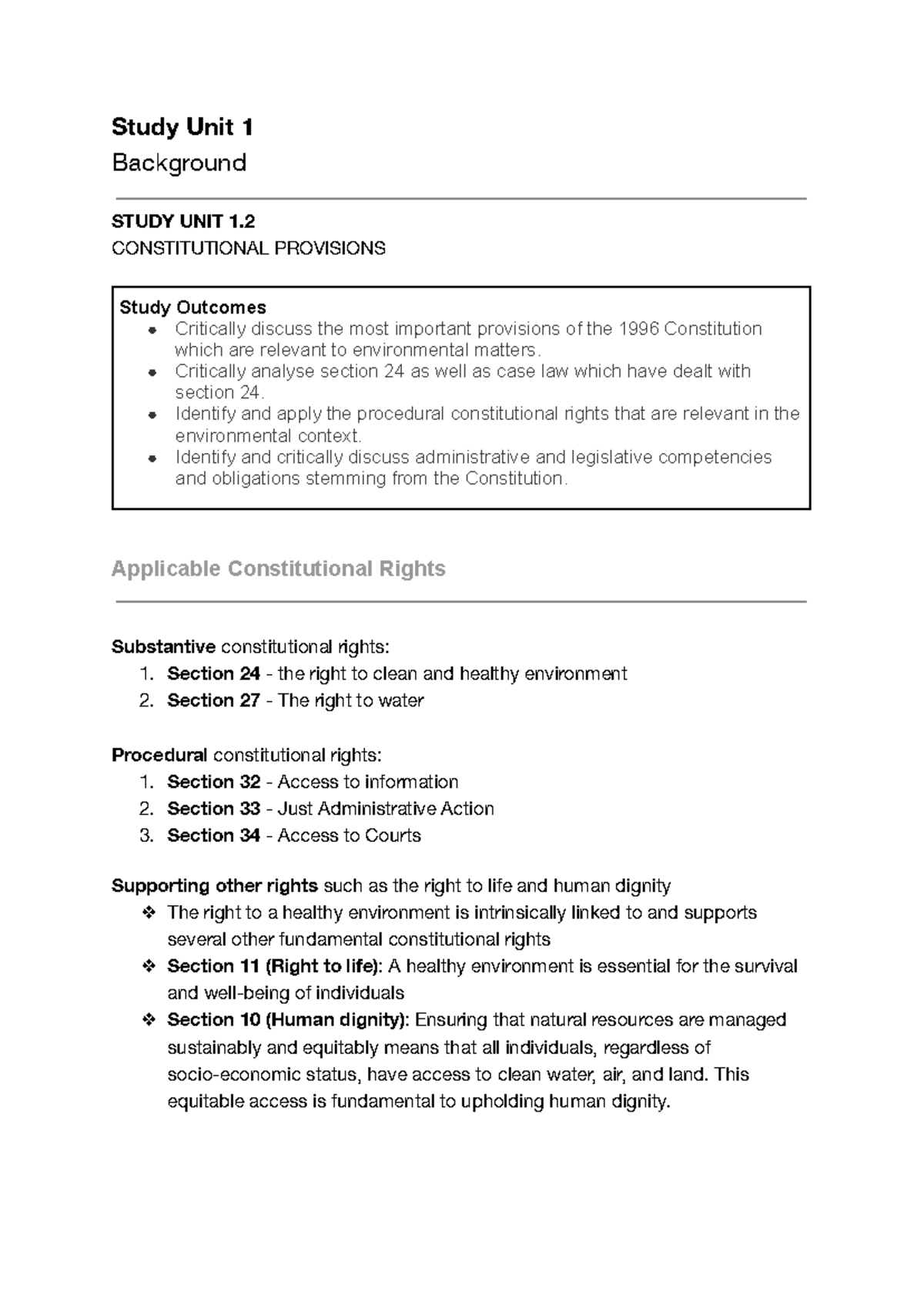IURE 424 SU 1 - IURE 424 - Study Unit 1 Background STUDY UNIT 1 ...
