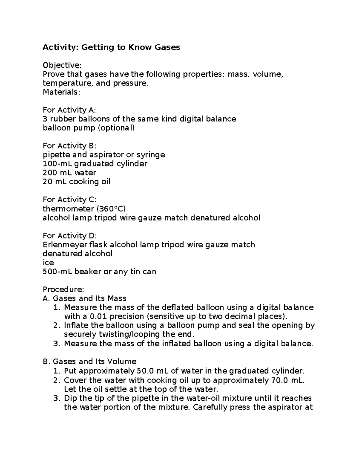 Science 10 Q4: Exploring Gas Properties and Chemical Reactions - Studocu