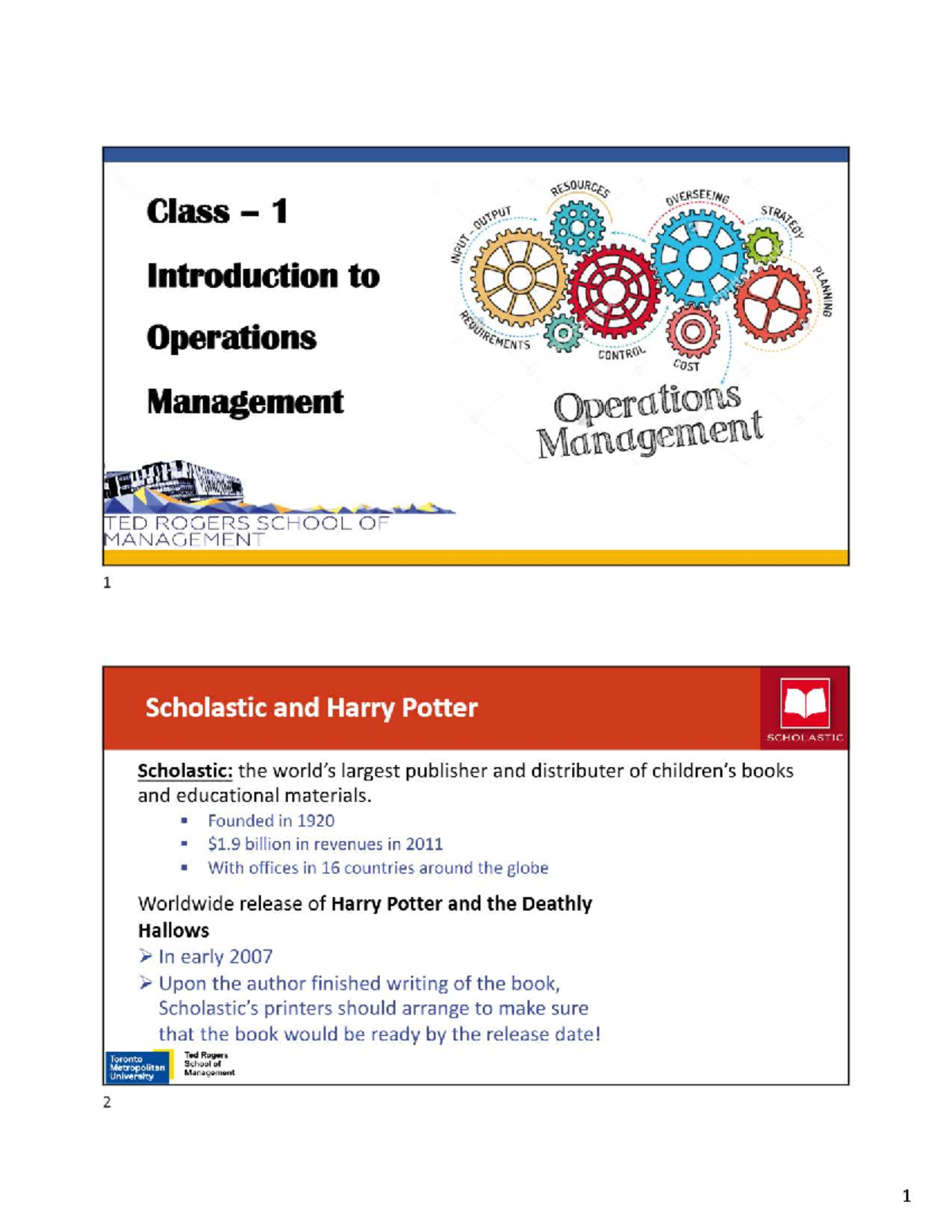 Week 1 - GMS401 - Operations Management - W2025 - RESOURCES Class 1 ...