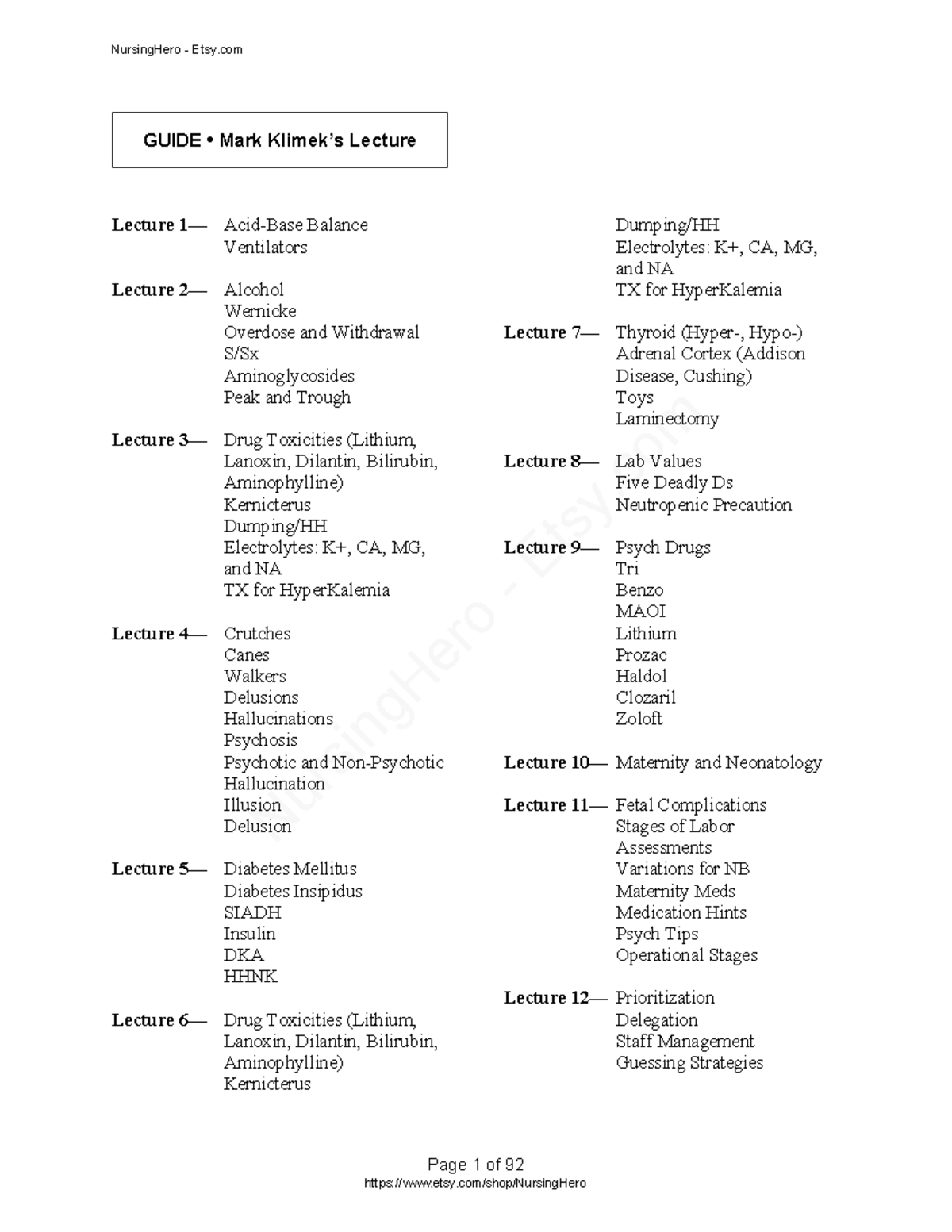 Mark K notes - Page 1 of 92 Lecture 1— Acid-Base Balance Ventilators ...