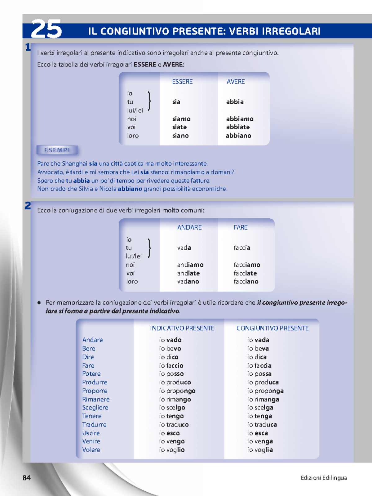 Gr2 pagine - Grammatica - 84 Edizioni Edilingua 1 2 25 IL CONGIUNTIVO ...
