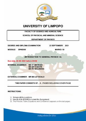 Comprehensive Mechanics (PHYS 101): Fundamental Quantities & Motion Overview - Studocu