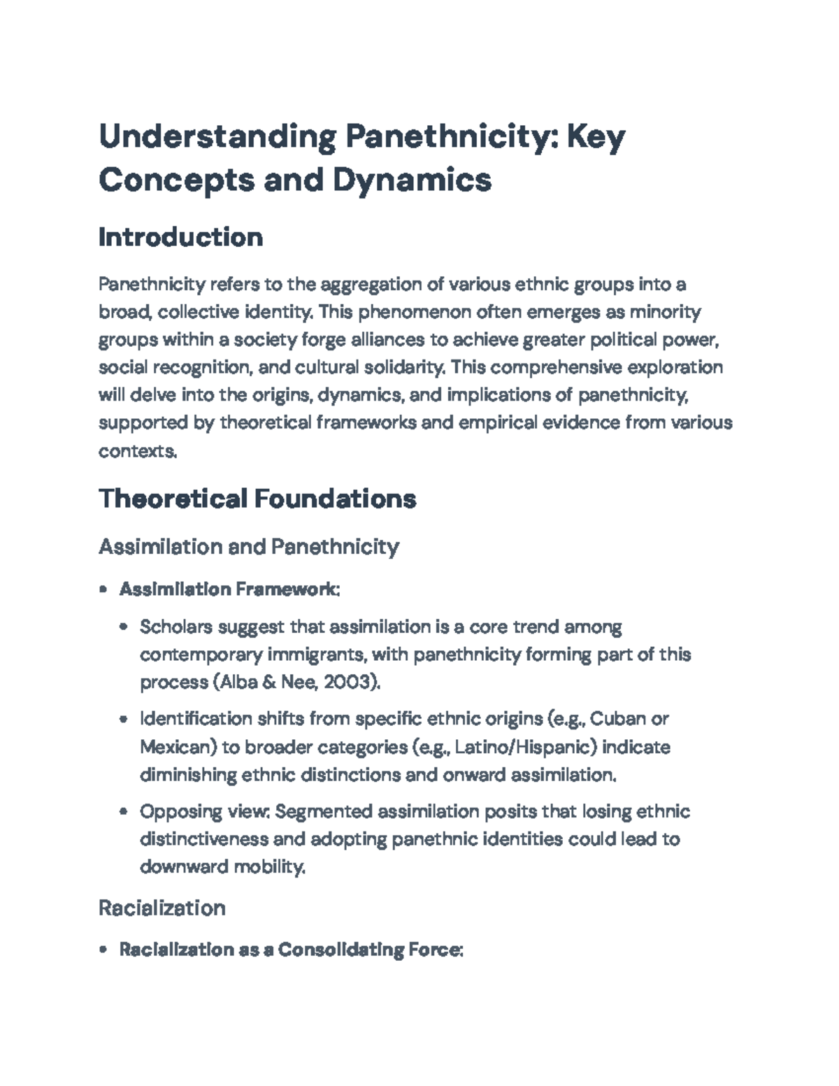 Understanding Panethnicity: Dynamics, Identity Formation, and ...