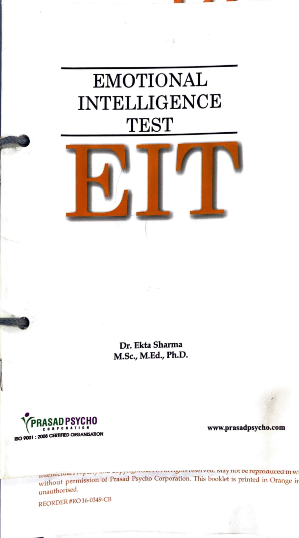 Emotional Intelligence Test (EIT) Overview and Development Process ...
