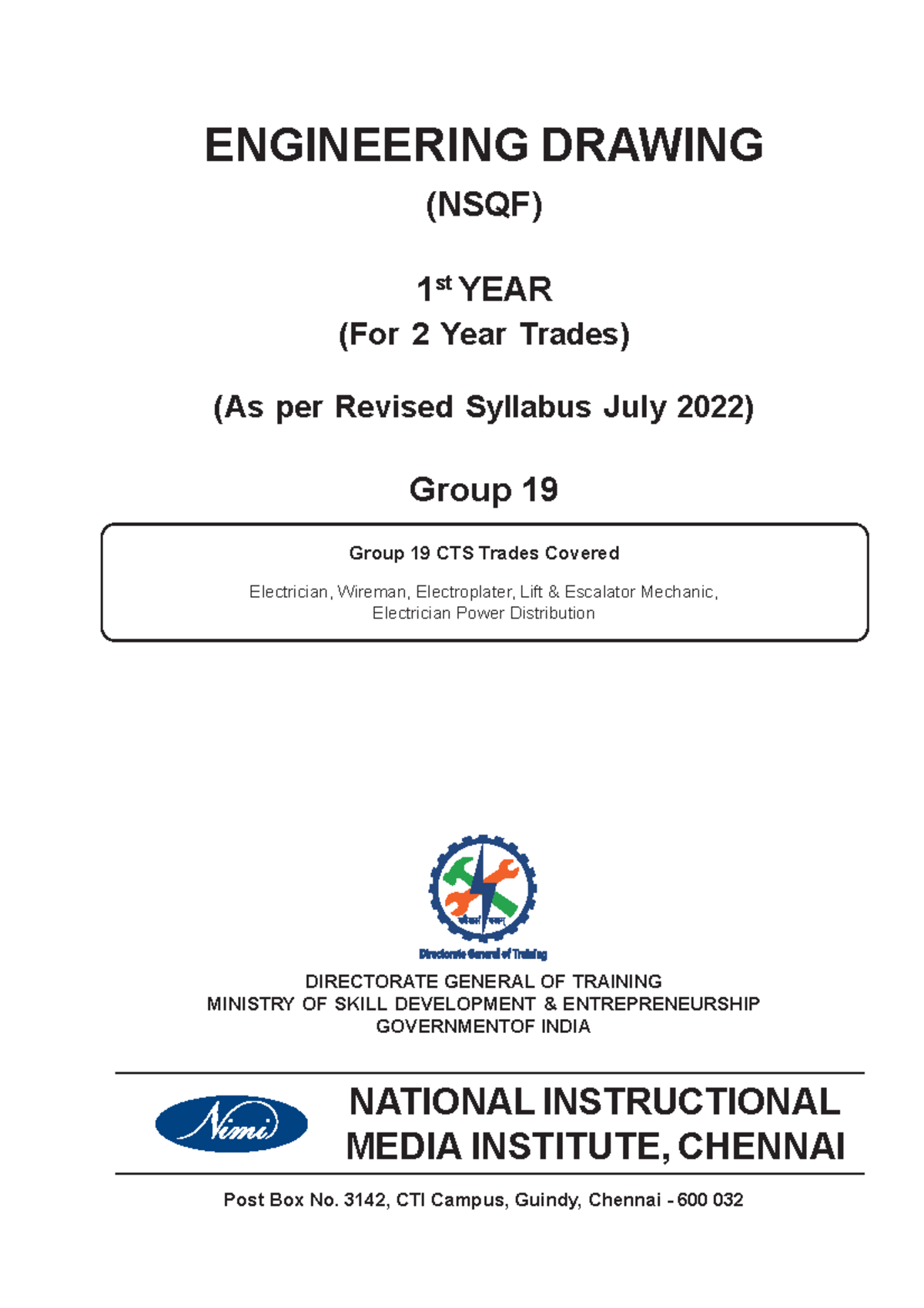 Engineering Drawing 1st Year (Group 19) NSQF - Revised 2022 Guide - Studocu