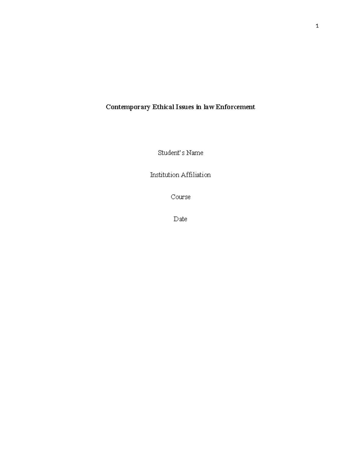 Contemporary Ethical Issues in Law Enforcement: A Critical Analysis ...