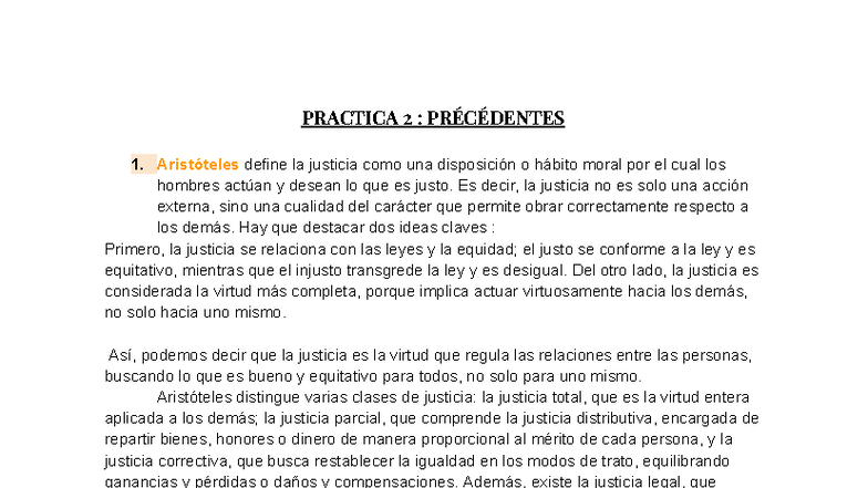 PRACTICA 2: Justicia según Aristóteles y Cicerón - Studocu