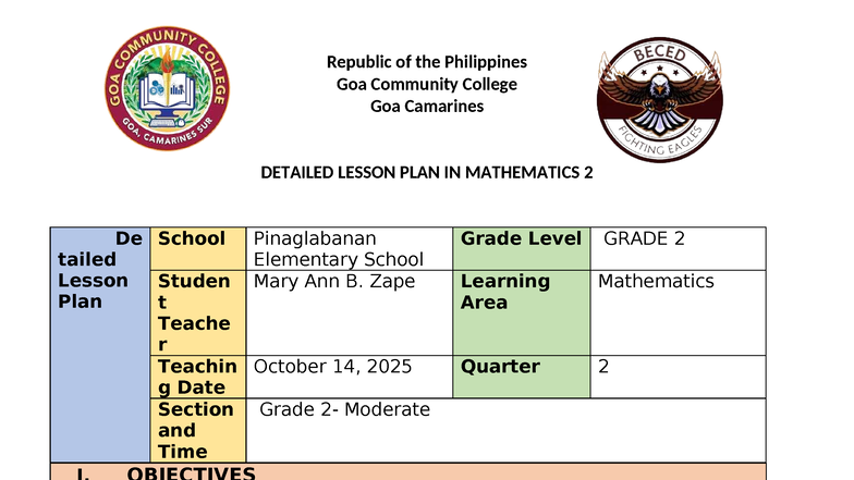 Detailed Lesson Plan in Mathematics 2 (Grade 2) - Subtraction ...