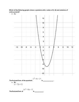 [Solved] What is the equation of the line shown below - Introduction to ...