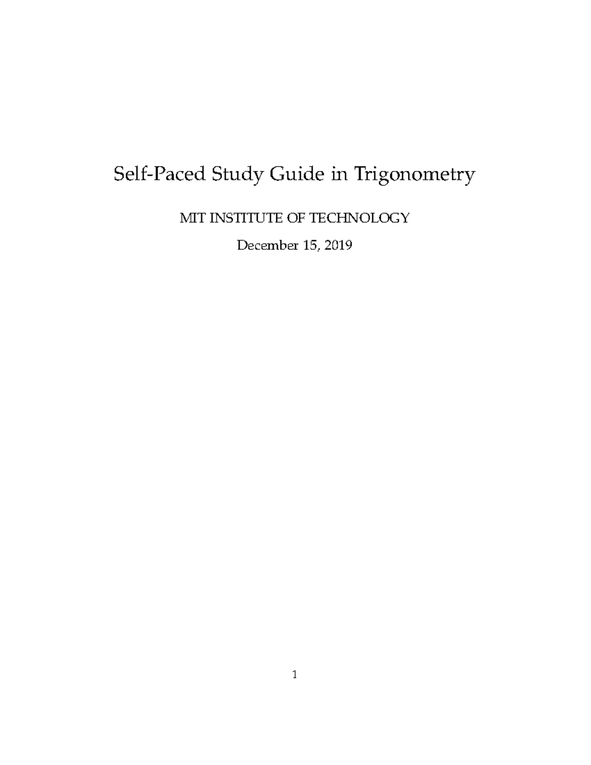 OCWTrig - Self-Paced Study Guide for Trigonometry Concepts - Studocu