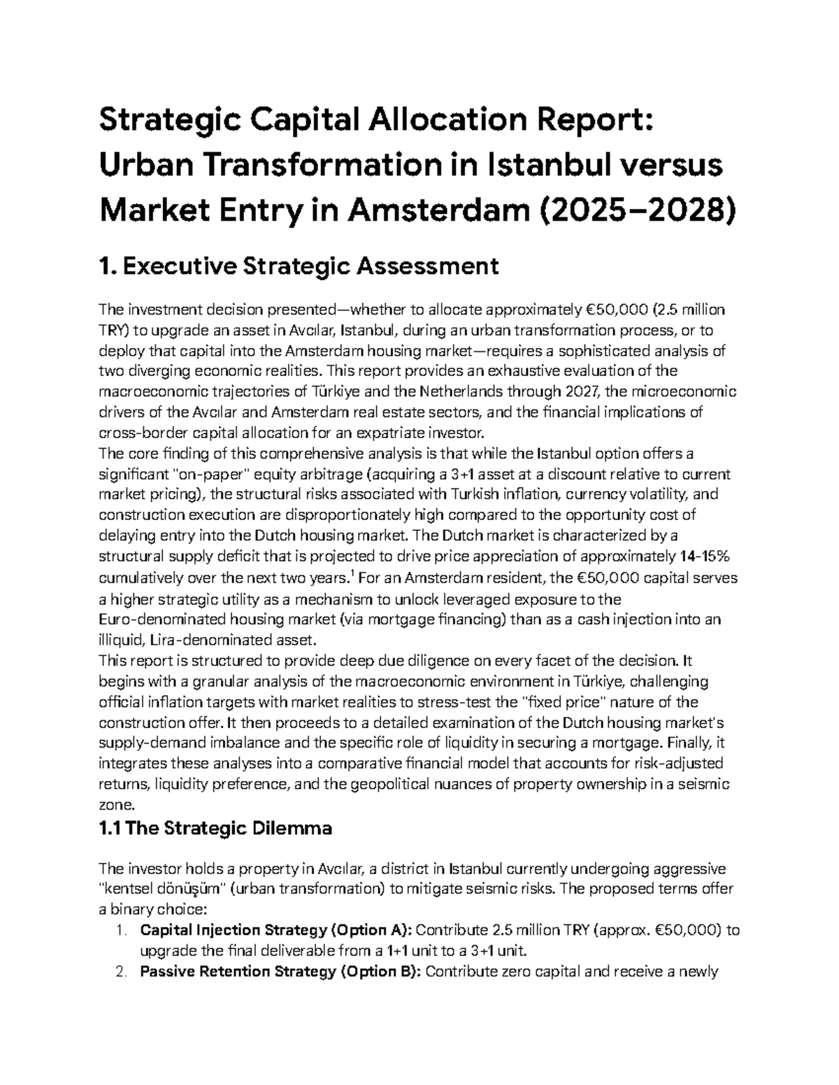 Istanbul Apartment Investment Decision: Strategic Capital Allocation ...