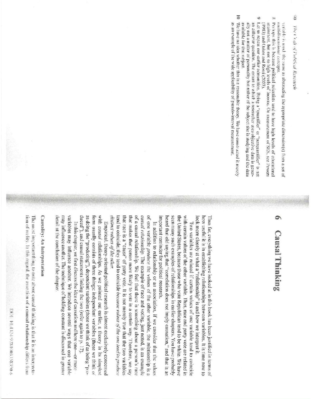 POL 90: Causal Thinking in Political Research Analysis - Studocu