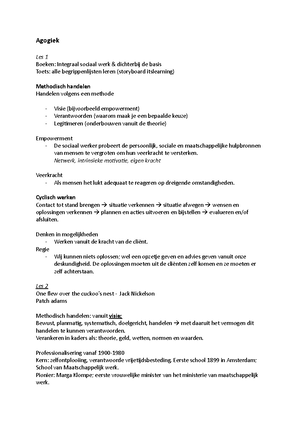 Les pedagogiek en agogiek 1 - Wat is agogiek? Agogiek is een ...