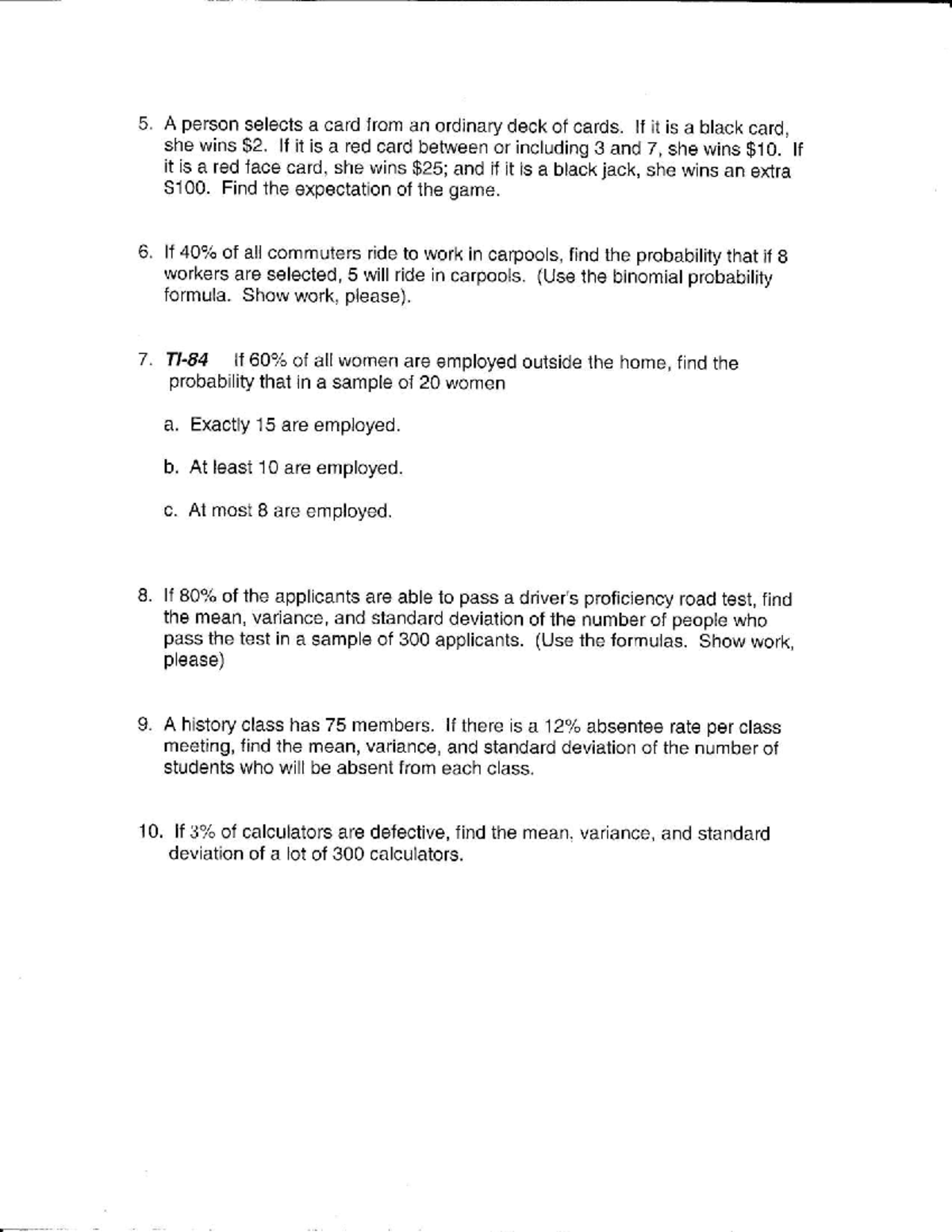 Probability and Statistics Exercises - Studocu