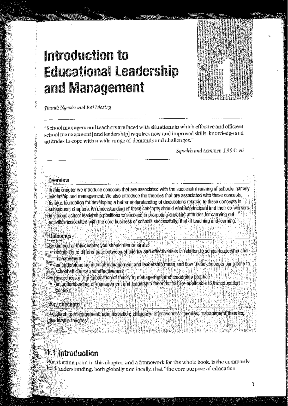 Chapter 1: Introduction to Educational Leadership and Management (EDU ...