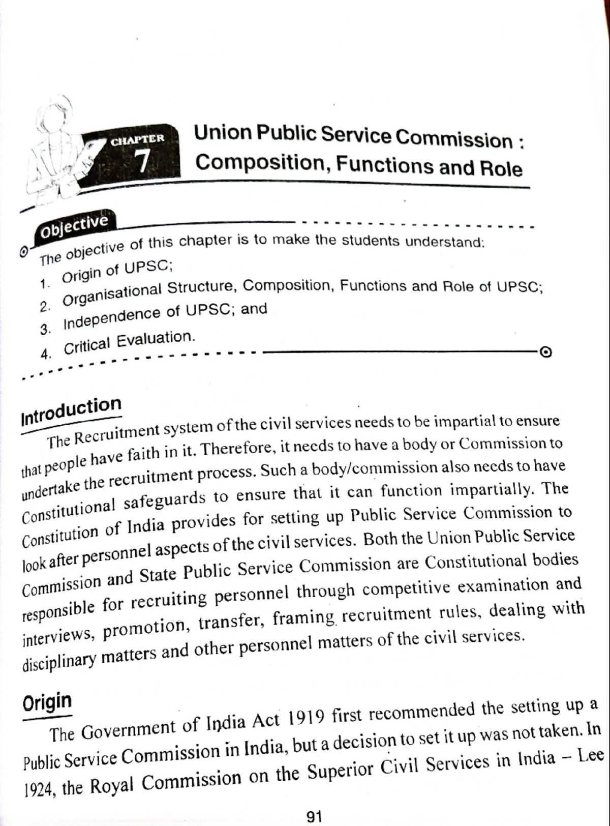 PUB AD (SEM 3) CH 7: Union Public Service Commission - Composition ...
