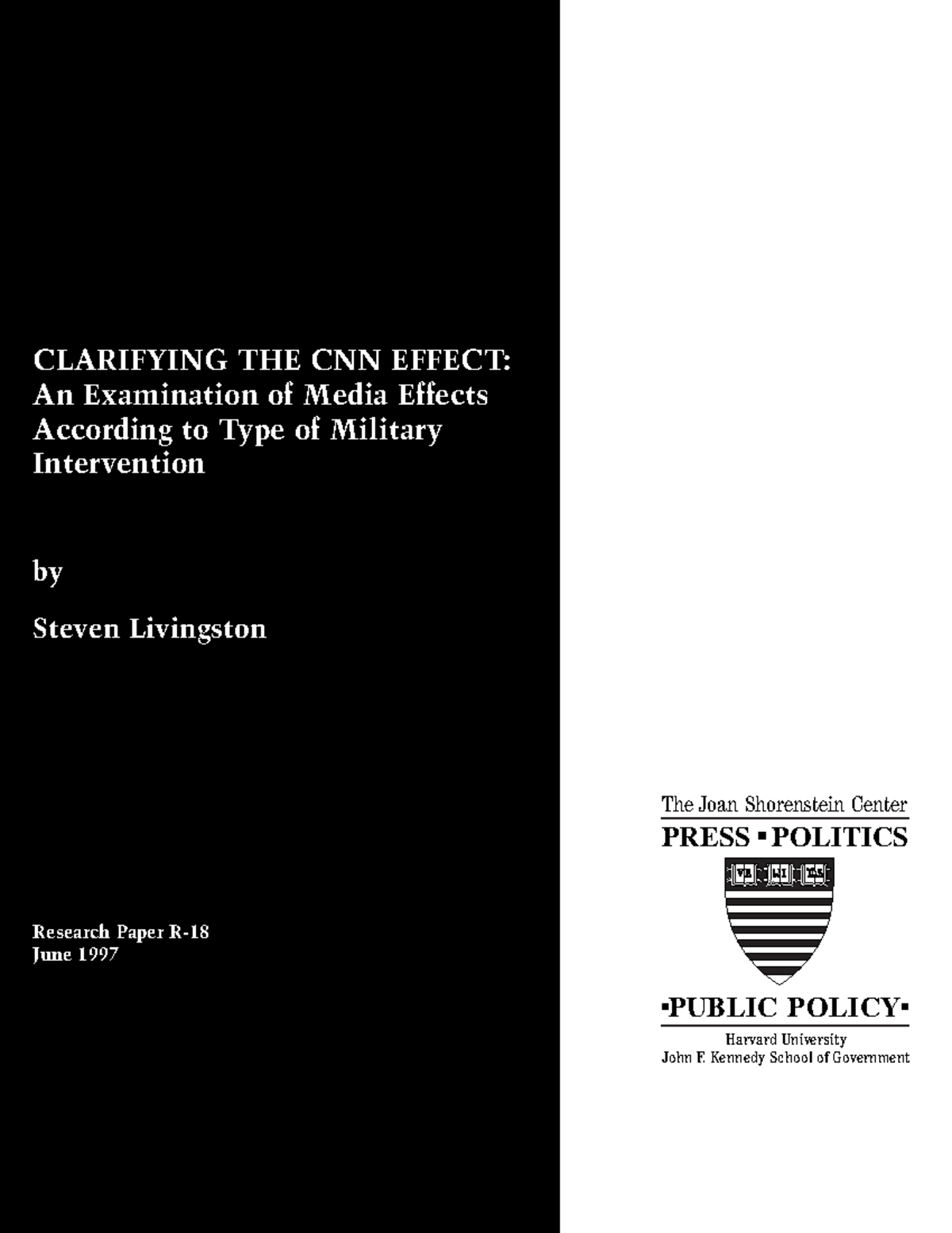 R18 livingston - bbbbbbbbbbbbbbb - CLARIFYING THE CNN EFFECT: An ...