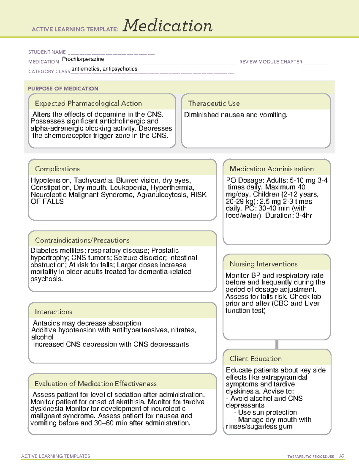 Active Learning Template: Therapeutic Procedure A (MED 101) - Studocu