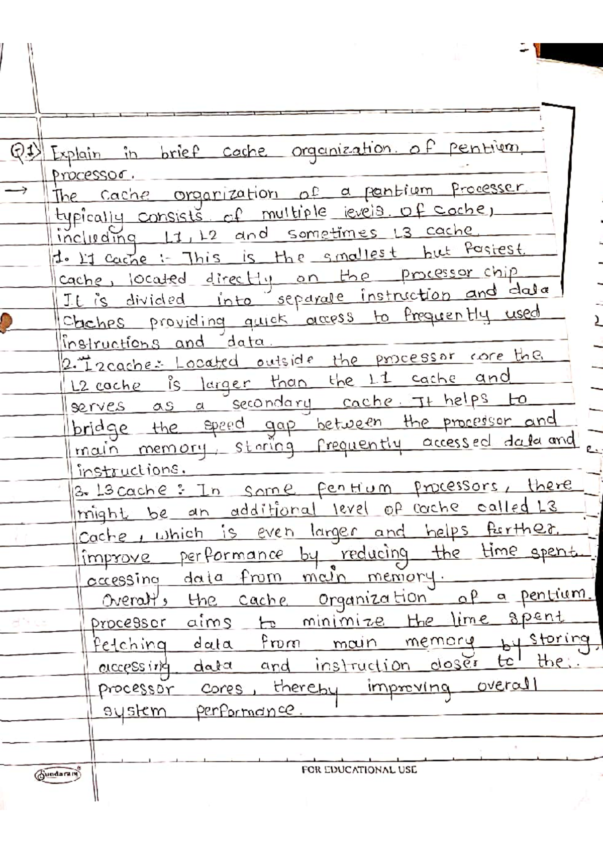 Assignment 2: Cache Organization & Branch Prediction in Pentium Processors - Studocu