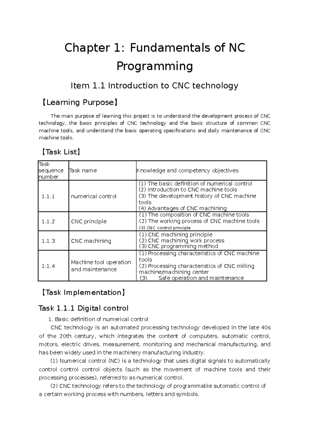 Chapter 1: Introduction to NC Programming for CNC Technology - Studocu