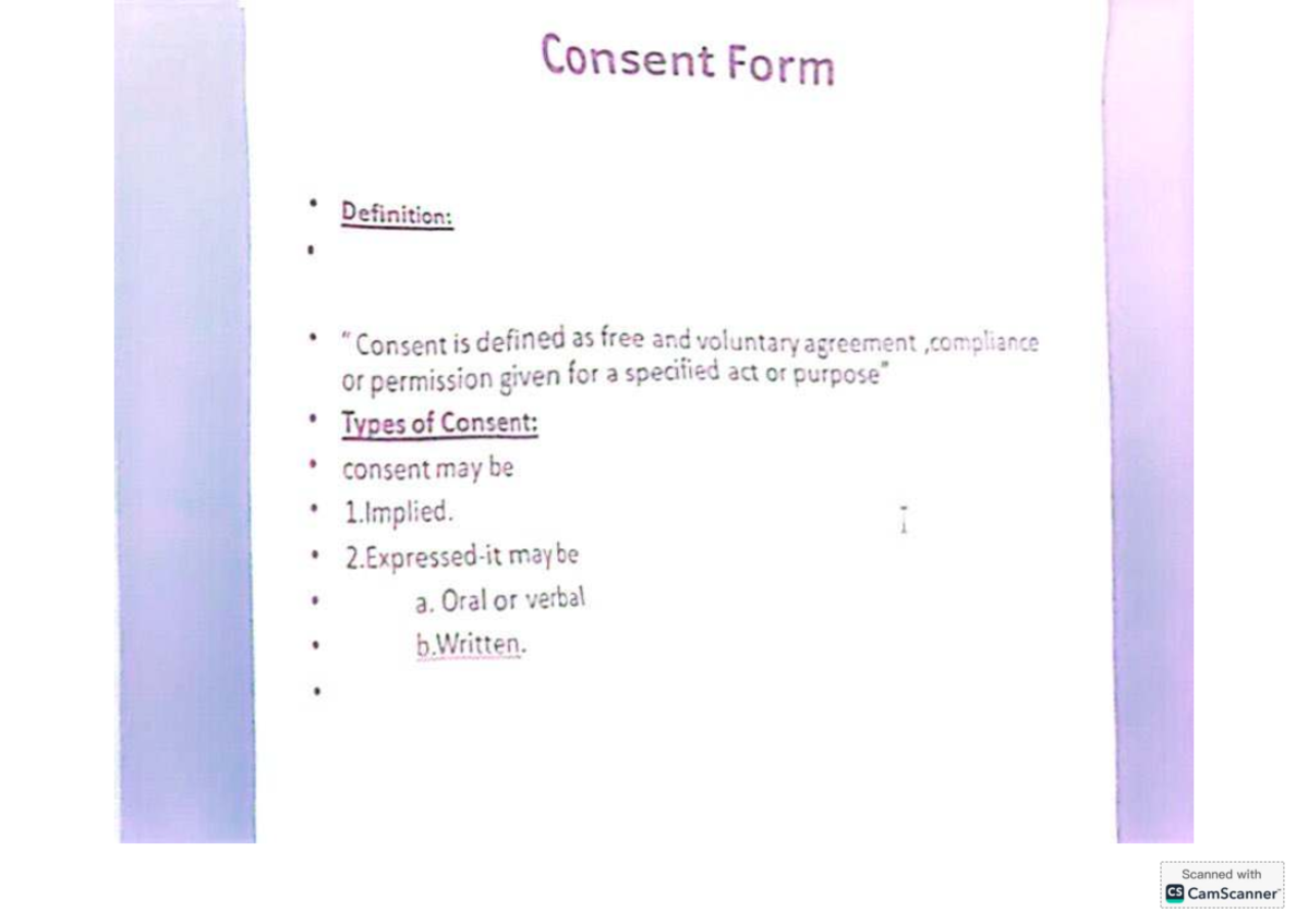 Consent Form Overview: Types and Validity in Medical Practice - Studocu