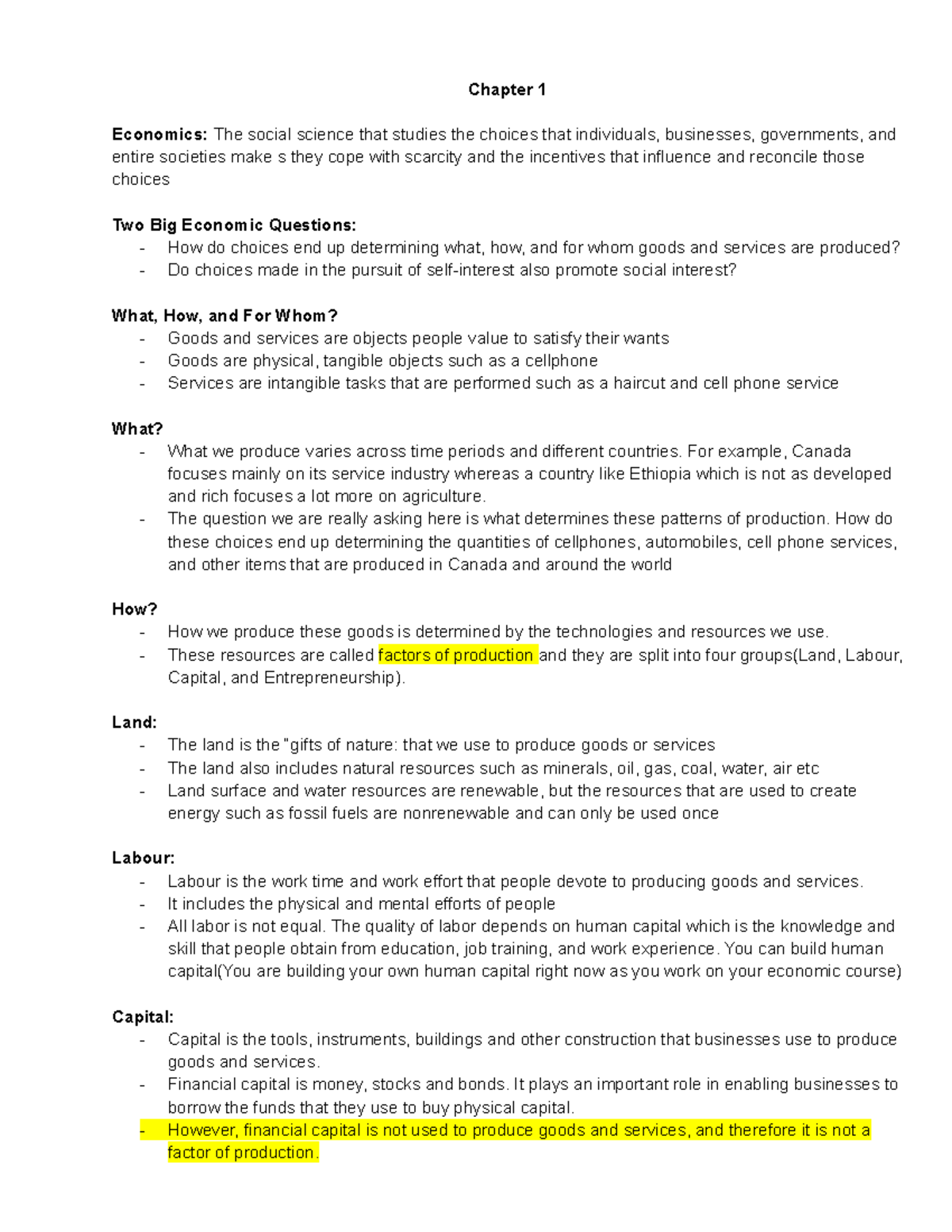 Economics 101: Comprehensive Final Exam Notes on Fundamental Concepts ...