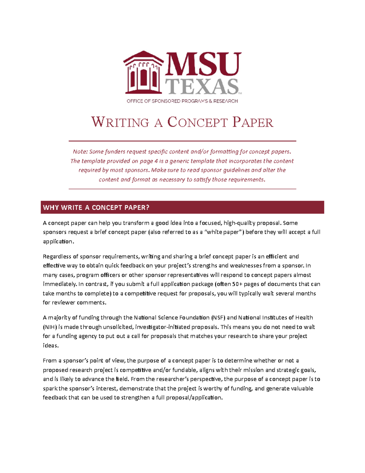 Concept Paper Writing Guide - Template for Effective Proposals - Studocu