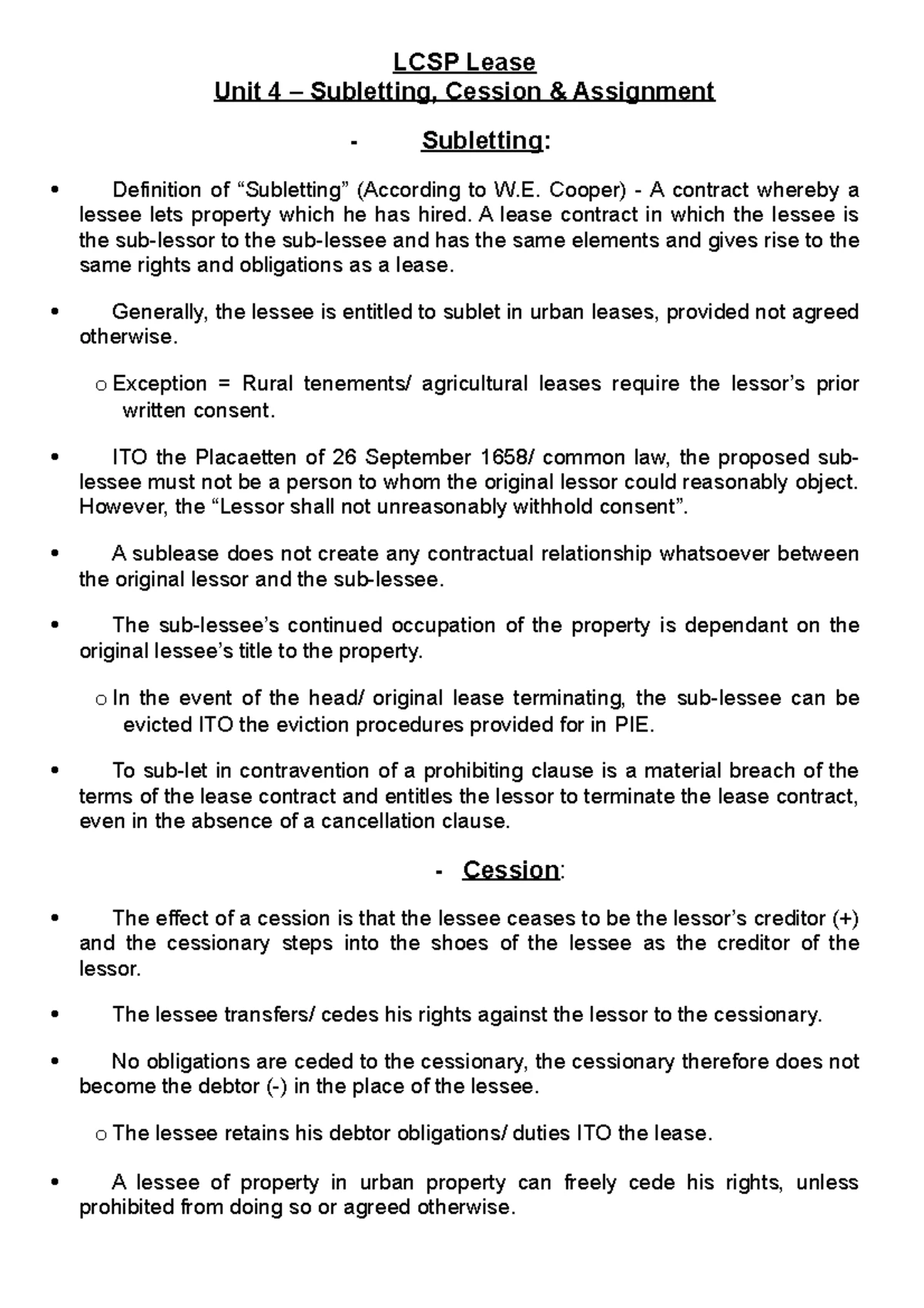 LCVP Condictio Sine Cause Specialis Notes - LCVP Enrichment Unit 6 ...