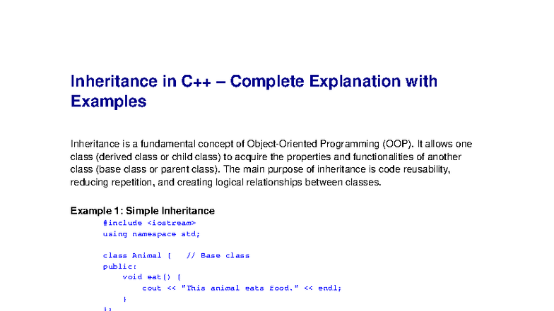 Inheritance cpp colored - Inheritance in C++ – Complete Explanation ...