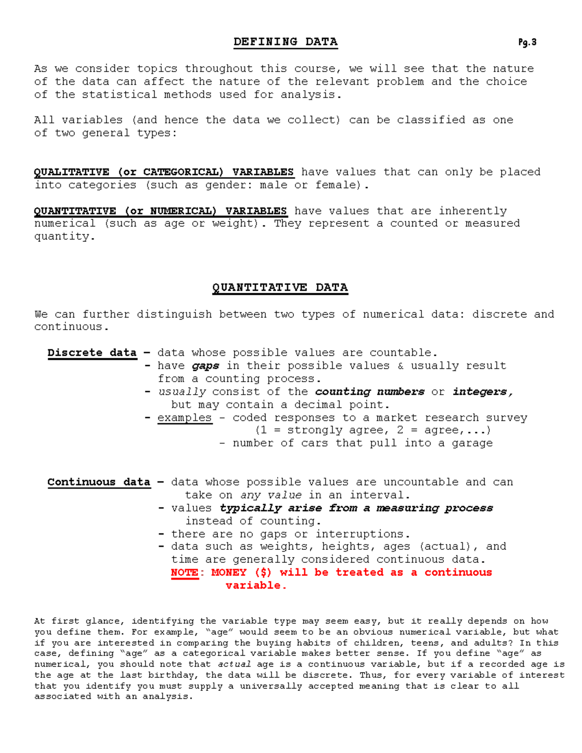 Defining Data in Statistics: Qualitative vs Quantitative Variables ...