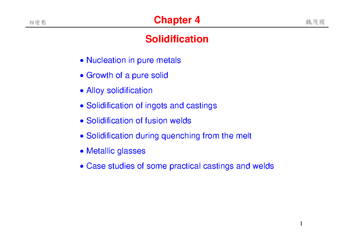 Chapter 4: Solidification Processes in Materials Science - Studocu