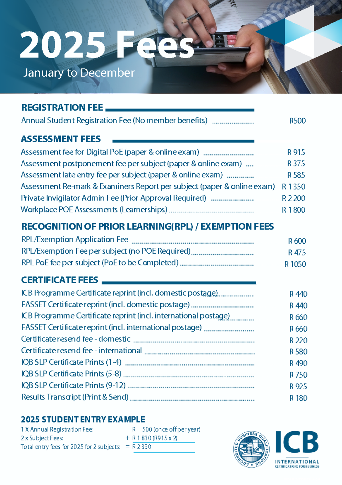 2025 ICB Fees Overview: Registration, Subjects, and Exam Costs - Studocu