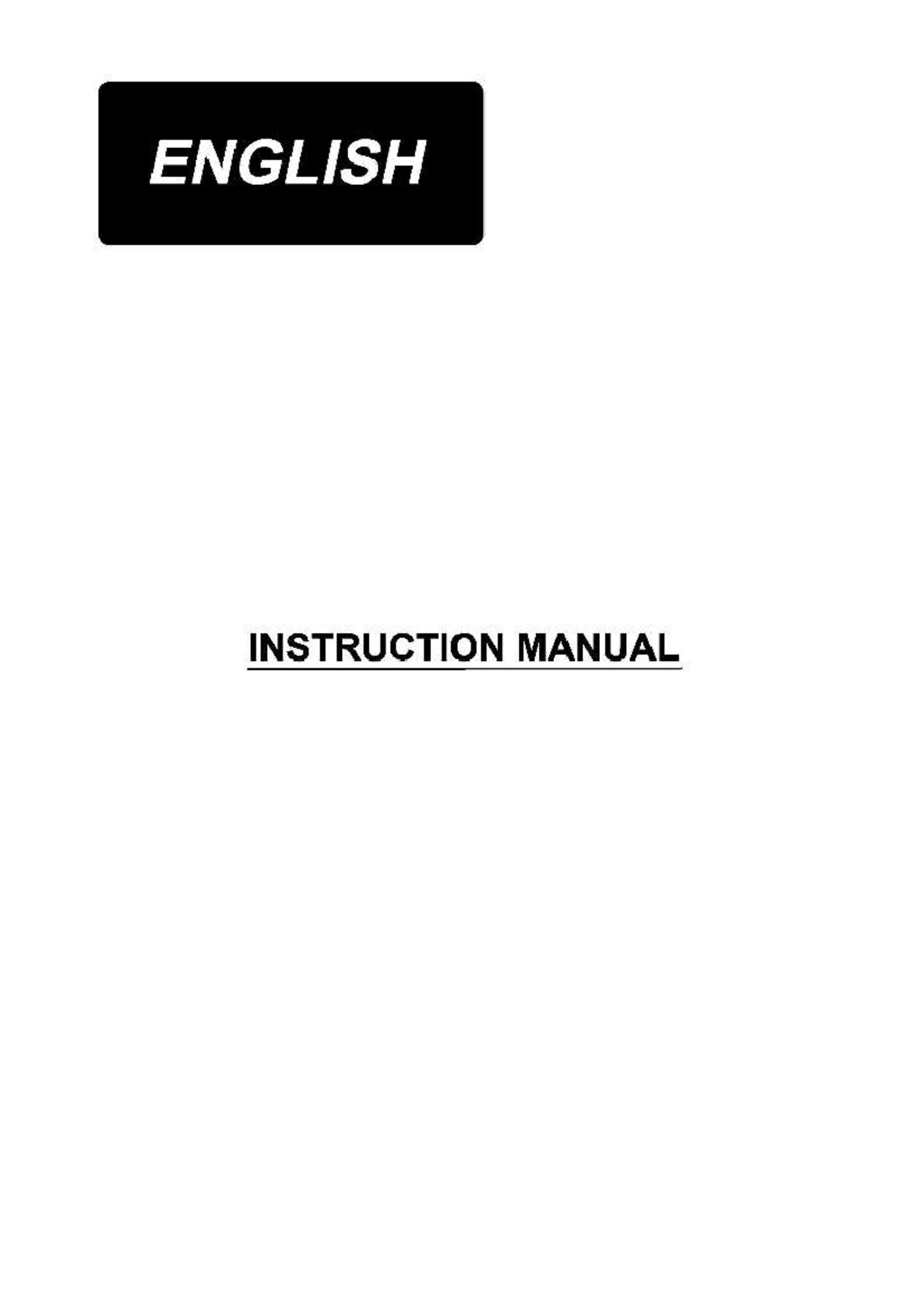 DS-896 Electric Control Manual: Operation Instructions - Studocu