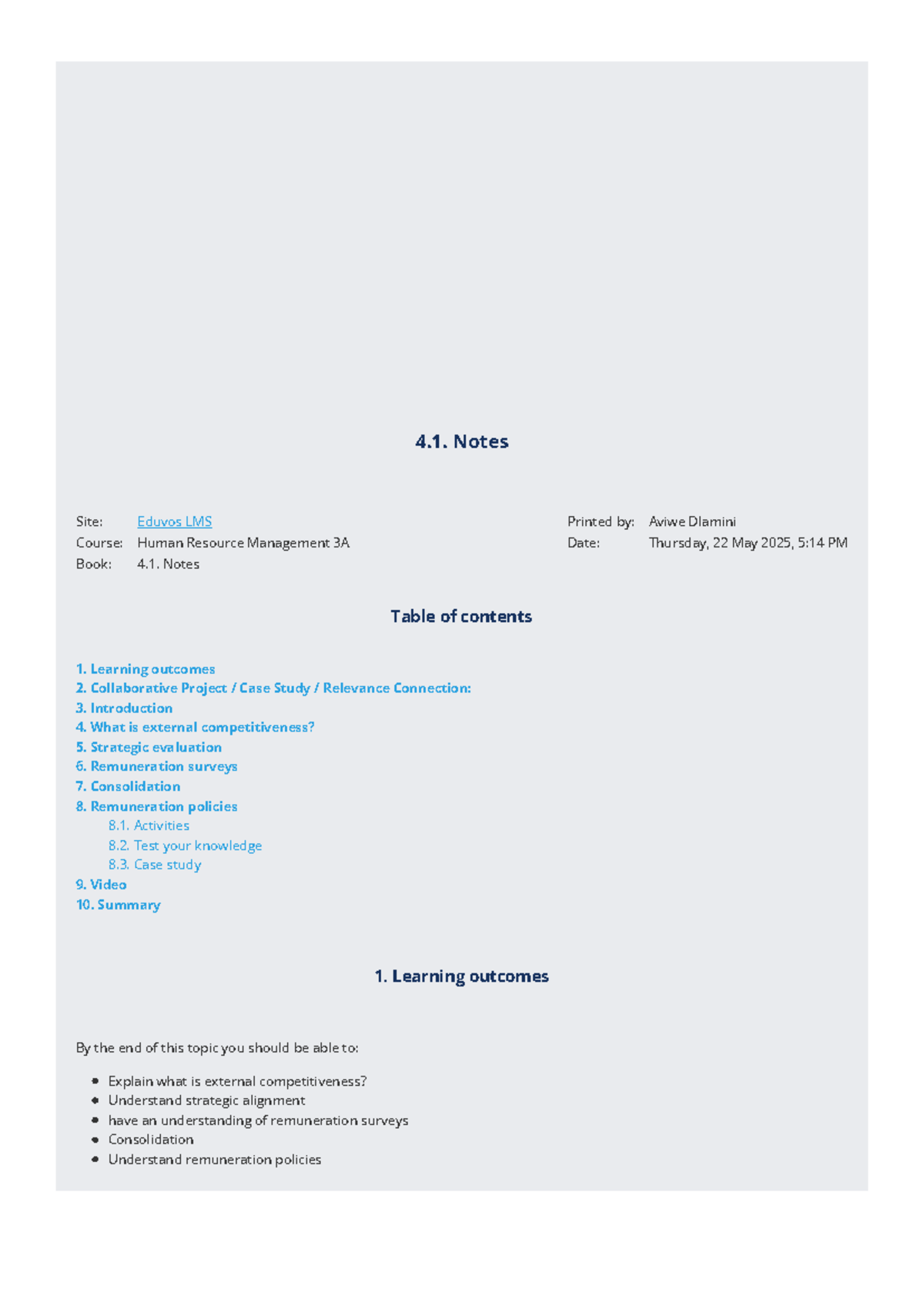 Human Resource Management 3A: External Competitiveness & Remuneration ...
