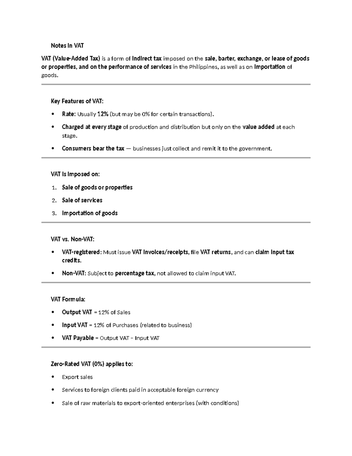 📌 VAT Notes: Key Features, Applications, and Formulas in the ...
